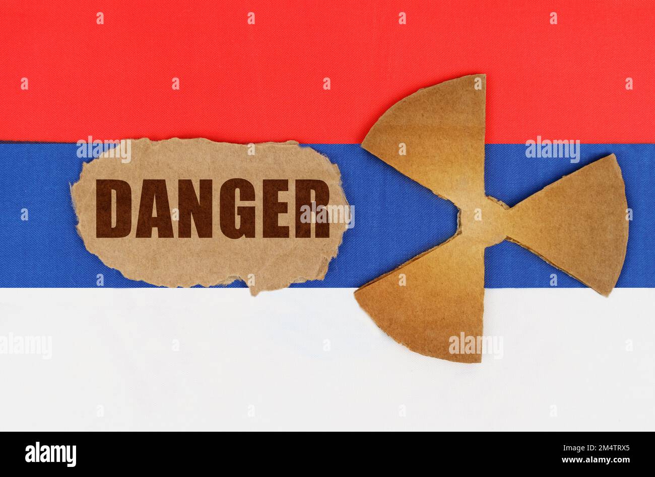 The concept of industry and radiation. On the flag of Russia, the ...