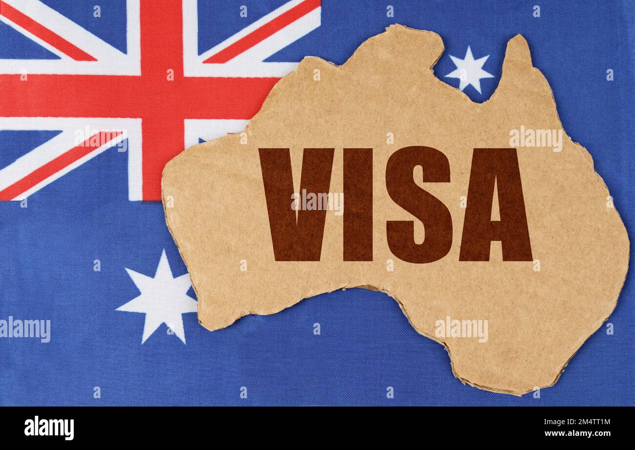 National concept of Australia. On the flag of Australia lies the ...