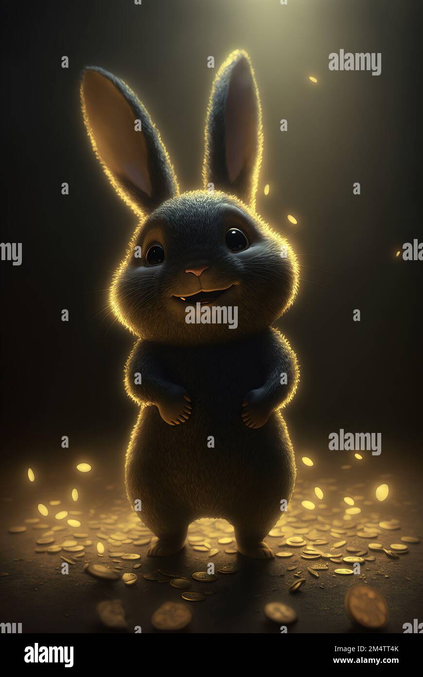 Rabbit with gold coin hi-res stock photography and images - Alamy