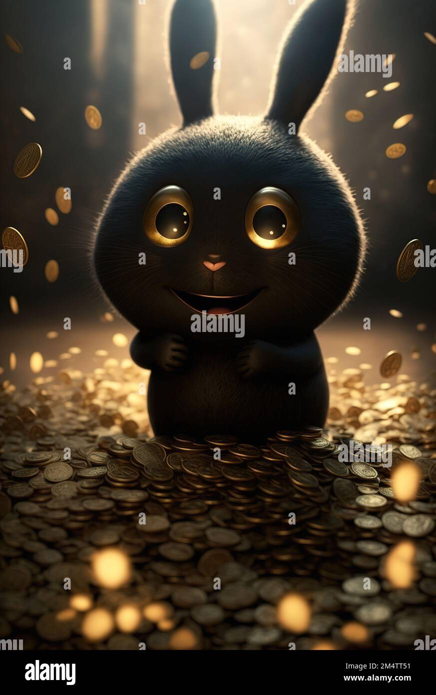 Rabbit with gold coin hi-res stock photography and images - Alamy