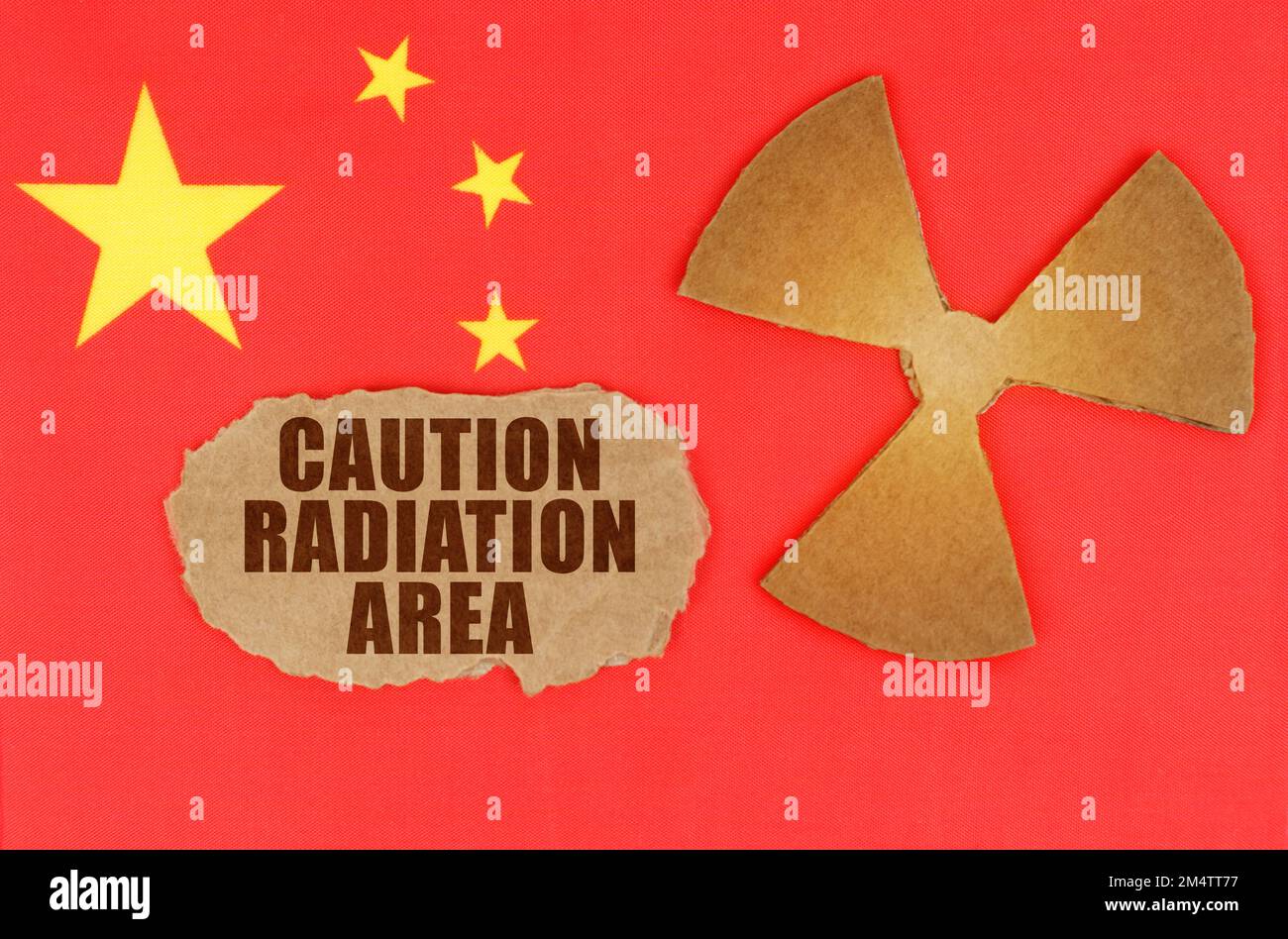 The concept of industry and radiation. On the flag of China, the symbol ...