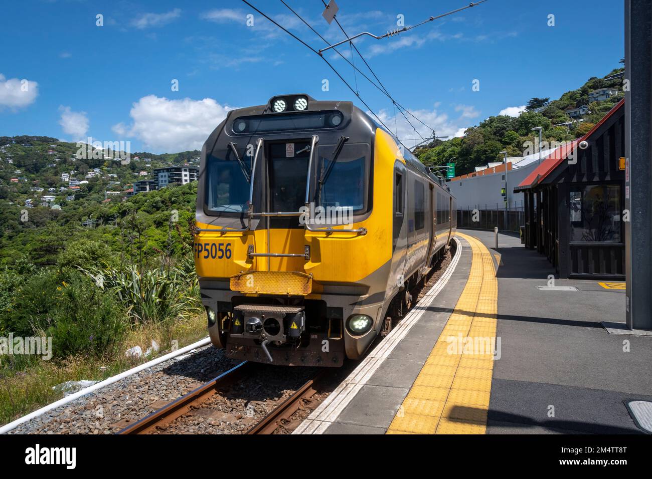Suburban Electric train at Khandallah station on the Johnsonville line ...