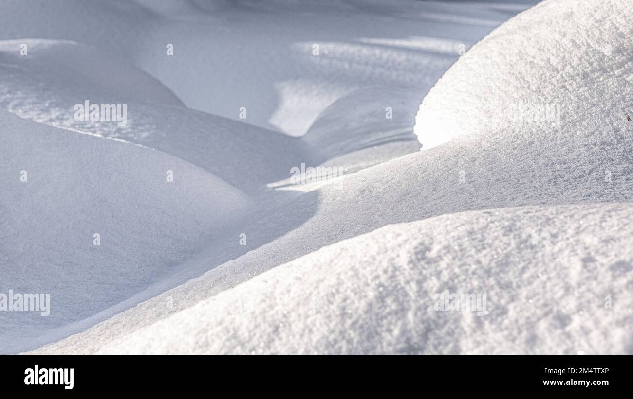 snow landscape with hills and shadow Stock Photo - Alamy