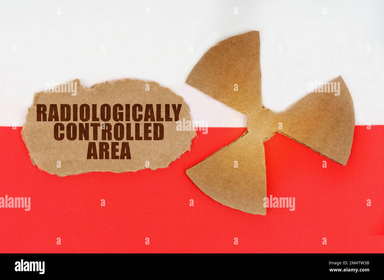 The concept of industry and radiation. On the flag of Poland, the ...