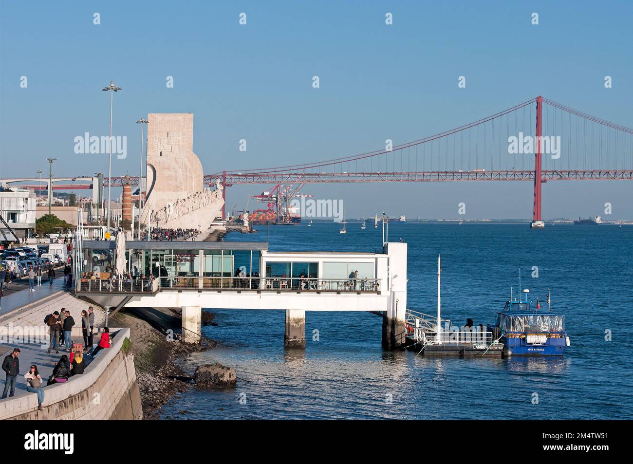 Tagus river with Padrao dos Descobrimentos (Monument to the Discoveries ...