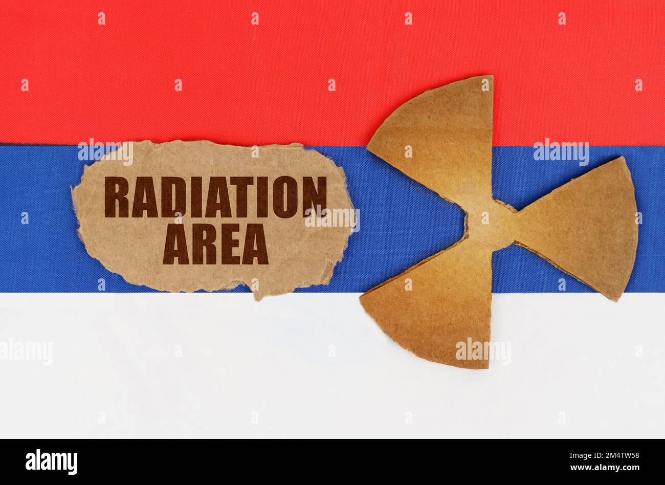The concept of industry and radiation. On the flag of Russia, the ...