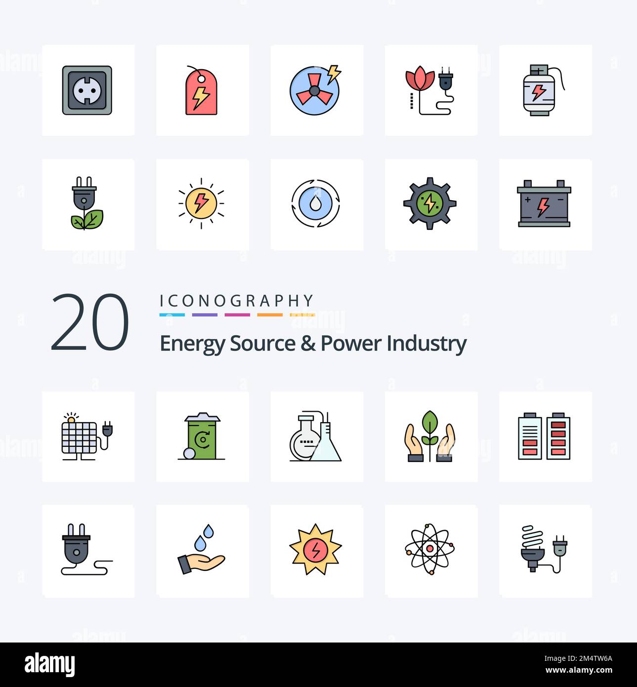 20 Energy Source And Power Industry Line Filled Color icon Pack like ...