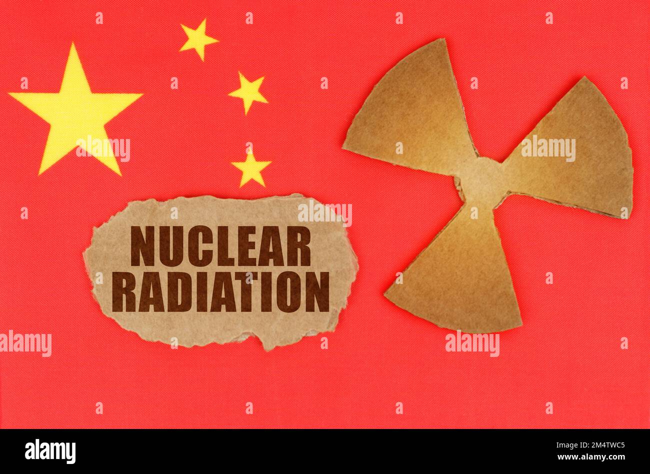 The concept of industry and radiation. On the flag of China, the symbol ...