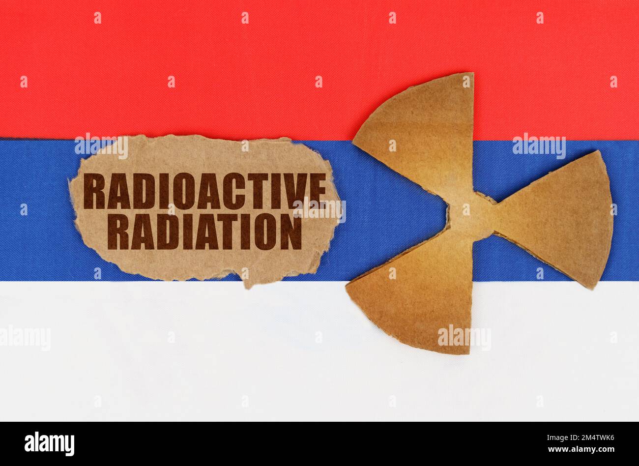 The concept of industry and radiation. On the flag of Russia, the ...