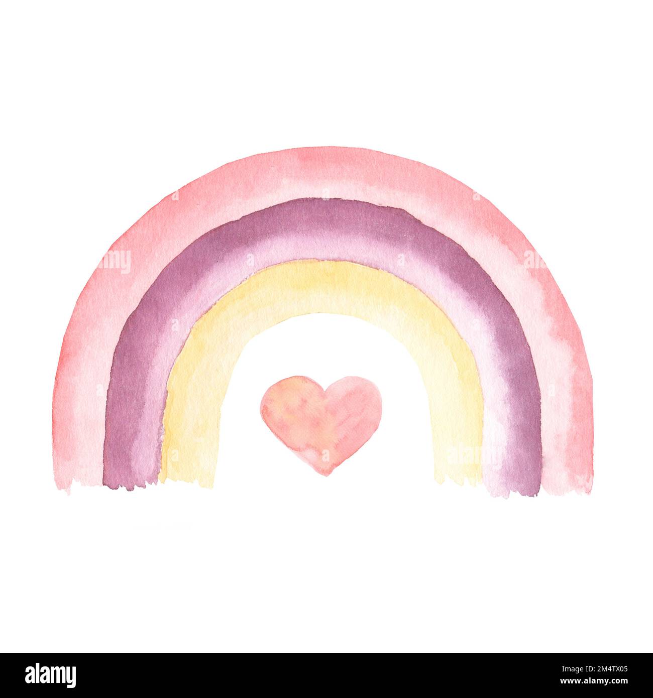 Watercolor hand painted boho rainbow clipart set. Kids illustration ...