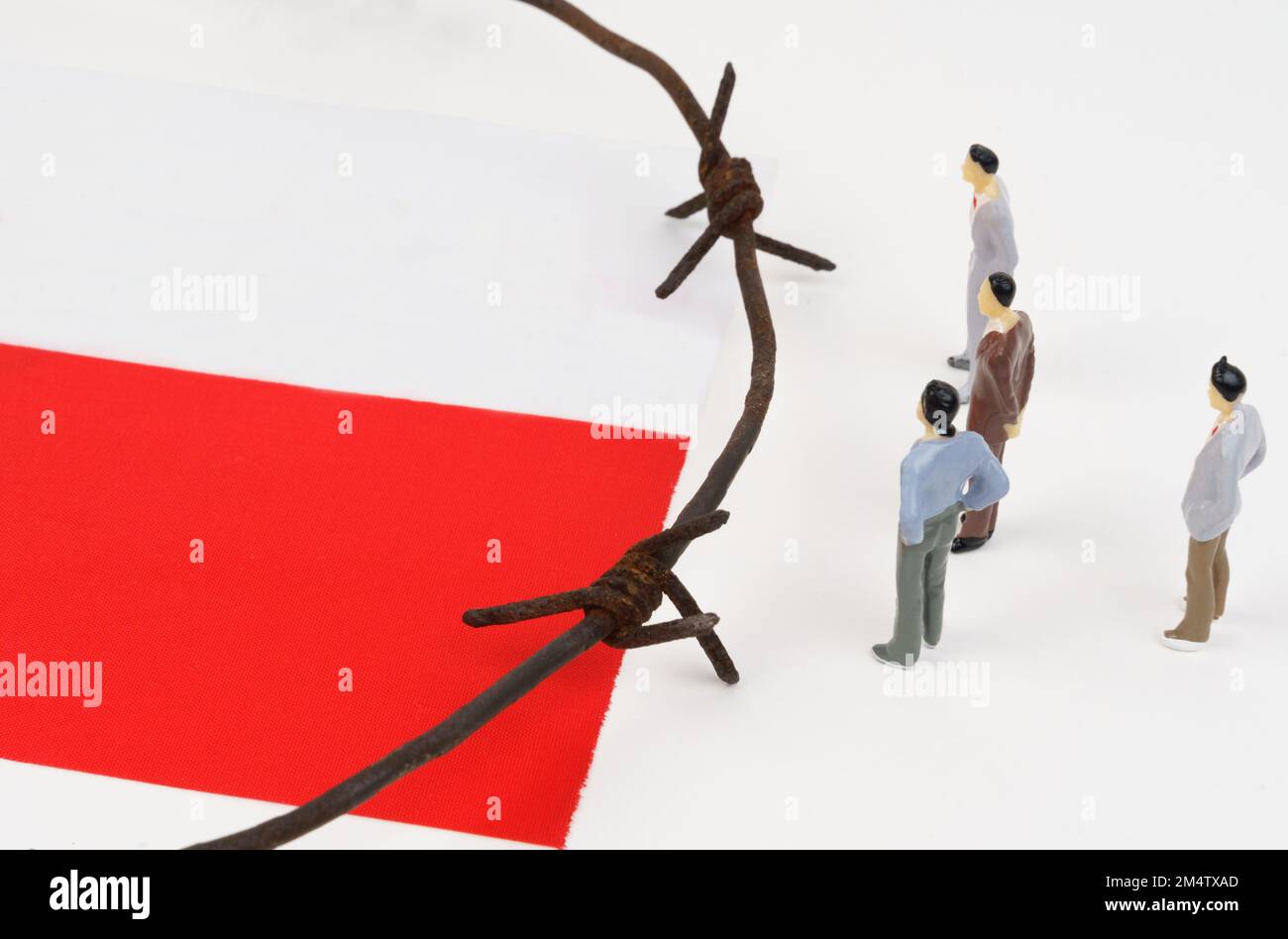 Migration concept. Closed border for migrants to Poland Stock Photo - Alamy