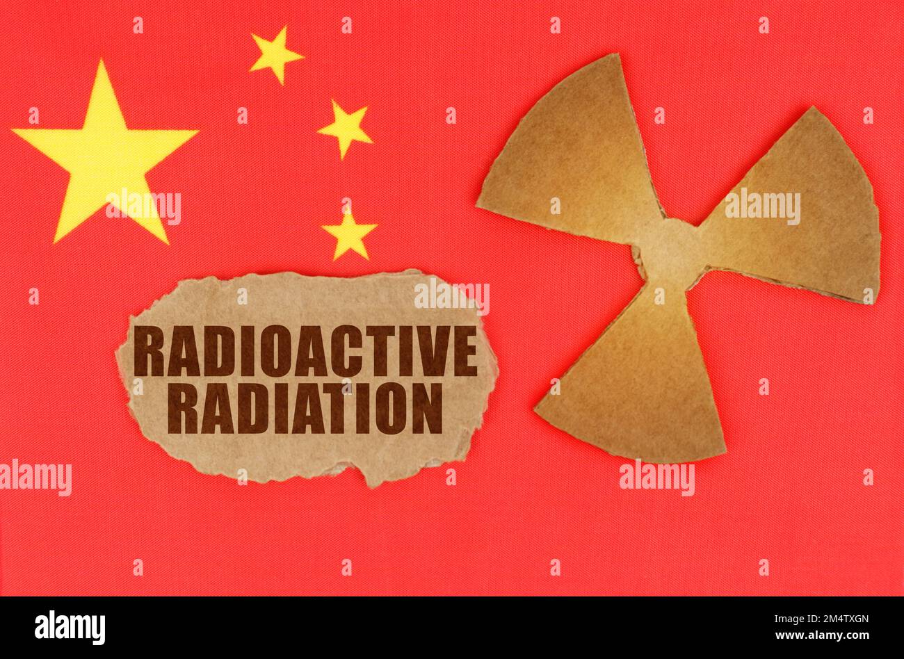 The concept of industry and radiation. On the flag of China, the symbol ...