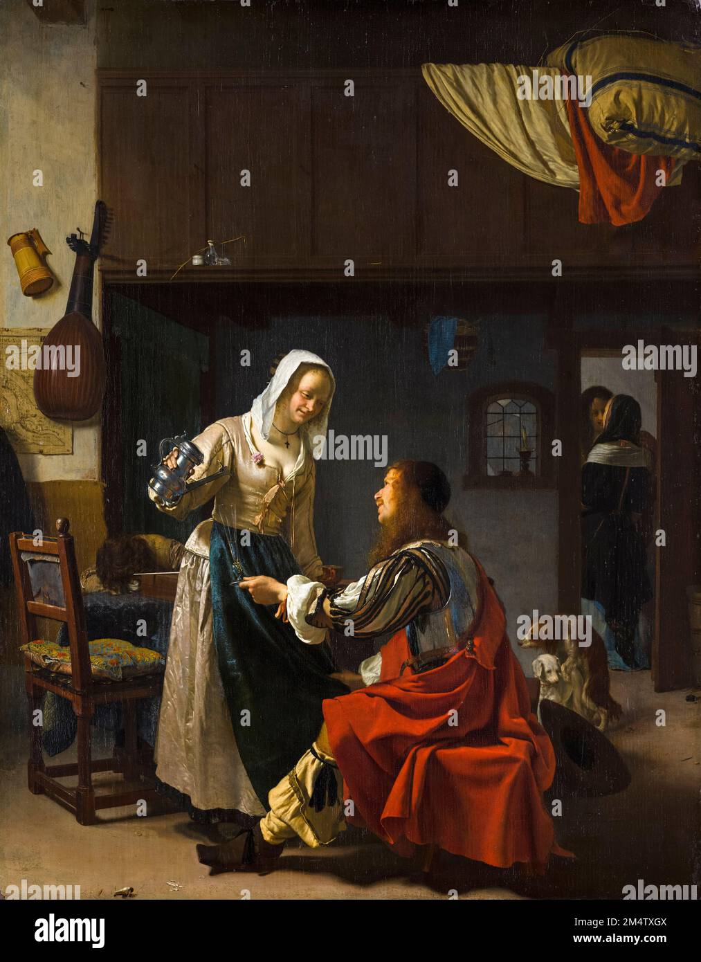Frans van Mieris the Elder, Brothel Scene, painting in oil on panel ...
