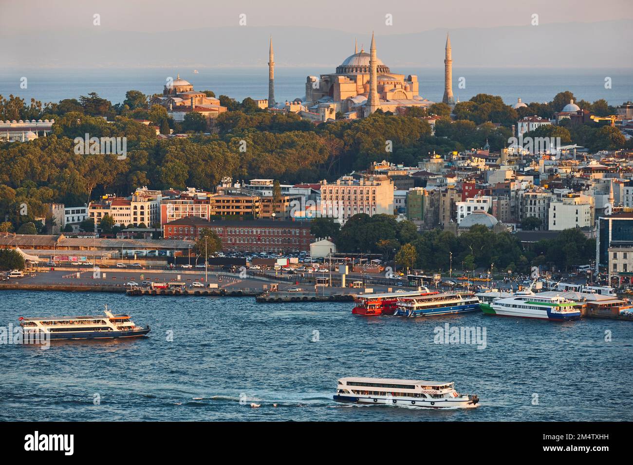 Sofia mosque and bosporus strait in Istanbul. Ottoman empire. Turkey Stock Photo - Alamy