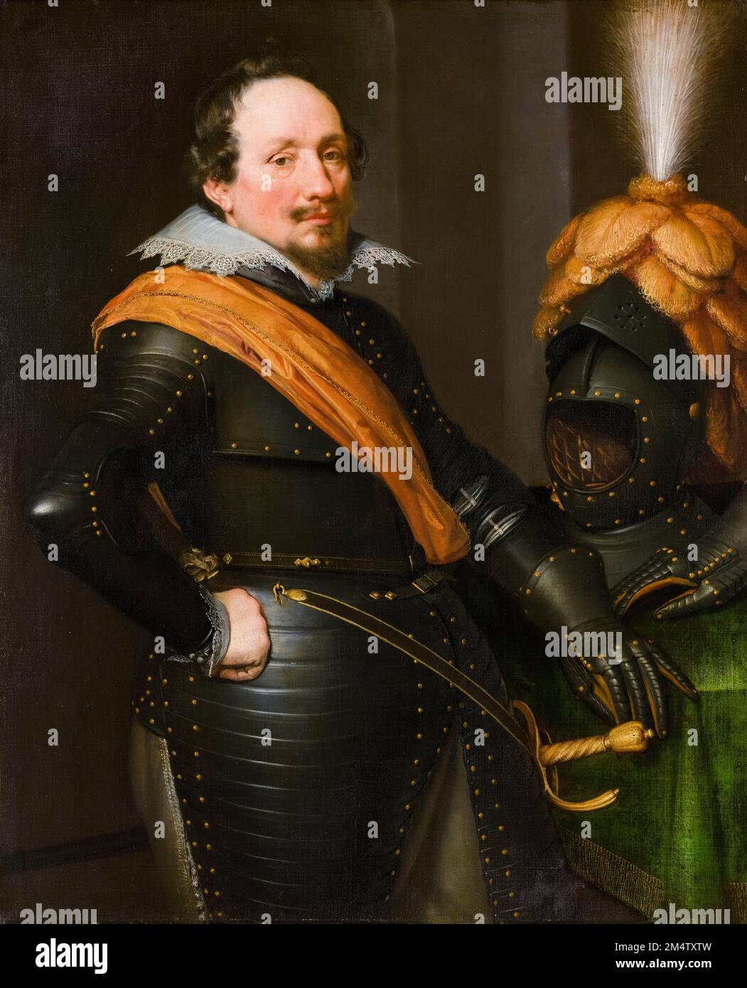 Portrait of an Officer, painting in oil on canvas by Jan van Ravesteyn ...