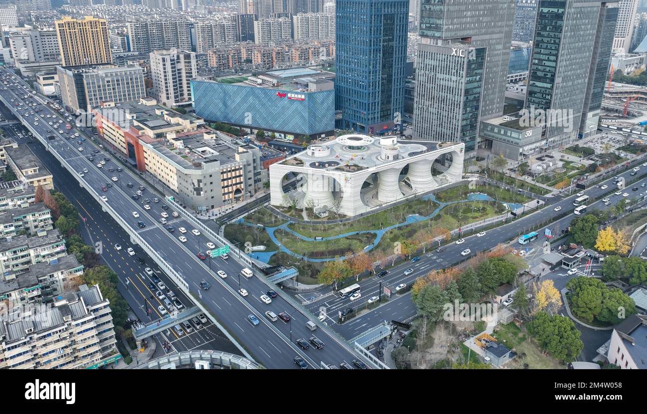 Aerial photo shows the "future parking lot" Dragonfly Park in Hangzhou ...