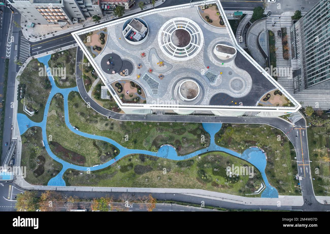 Aerial photo shows the "future parking lot" Dragonfly Park in Hangzhou ...