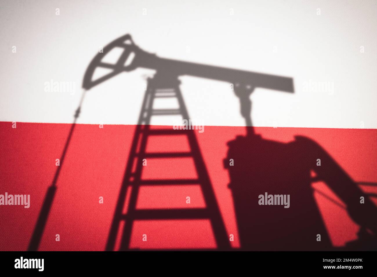 The oil industry of Poland. Oil rigs on the background of the Polish ...