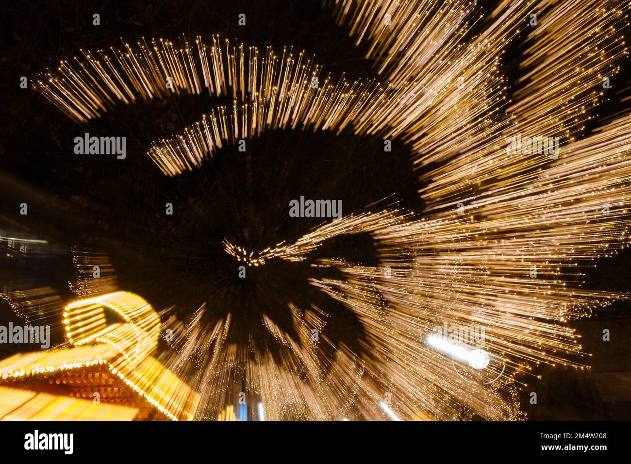 Christmas Market Lights Zoomed Stock Photo - Alamy