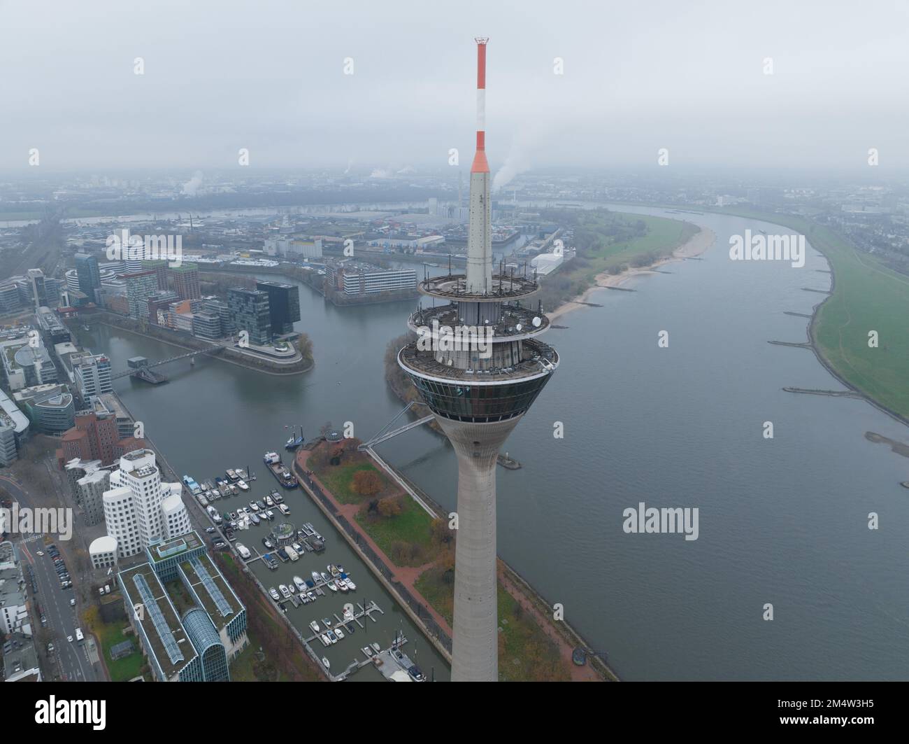 Dusseldorf , 11th of December 2022, Germany. Dusseldorf skyline city ...