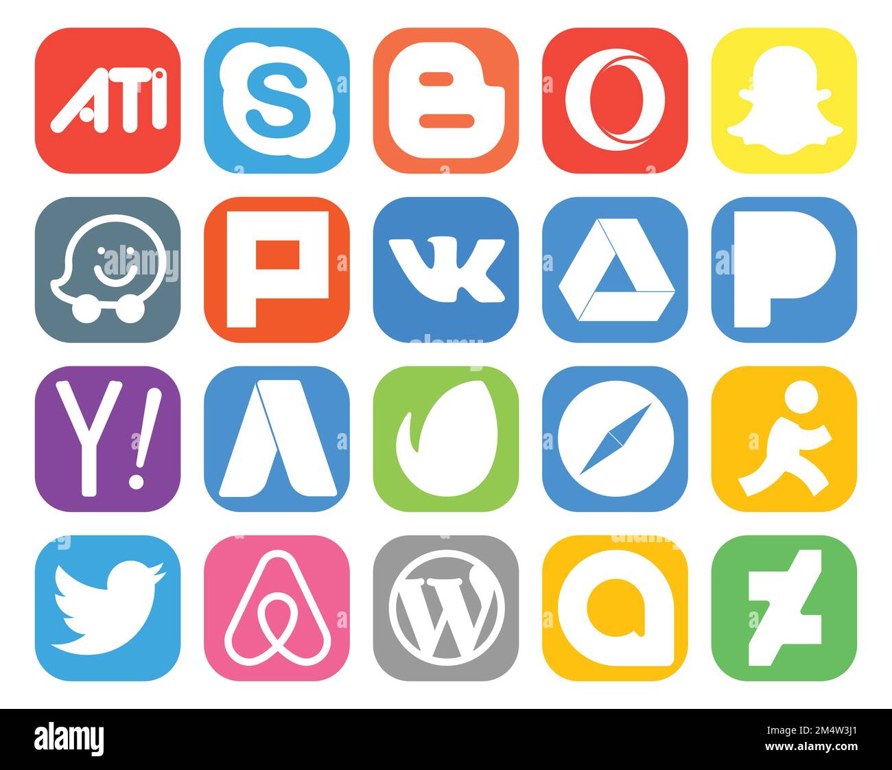 20 Social Media Icon Pack Including aim. safari. vk. envato. search ...