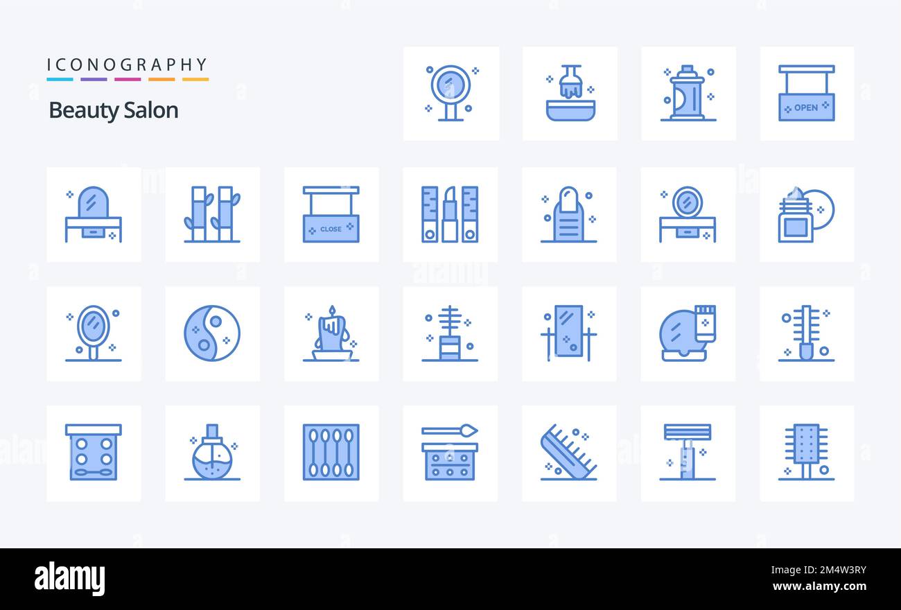 25 Beauty Salon Blue icon pack Stock Vector Image & Art - Alamy