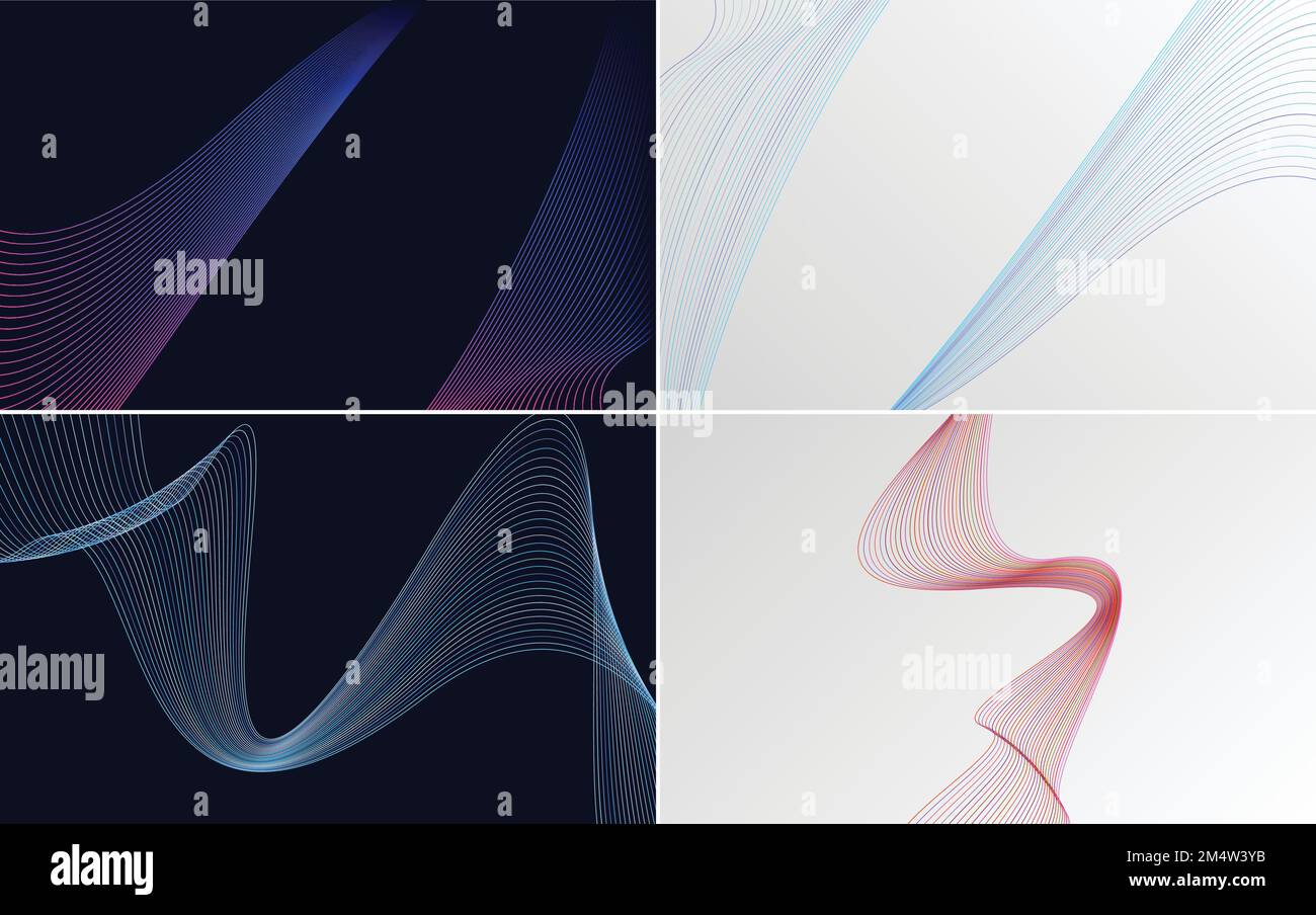 Set of 4 waving line backgrounds for a contemporary design Stock Vector ...