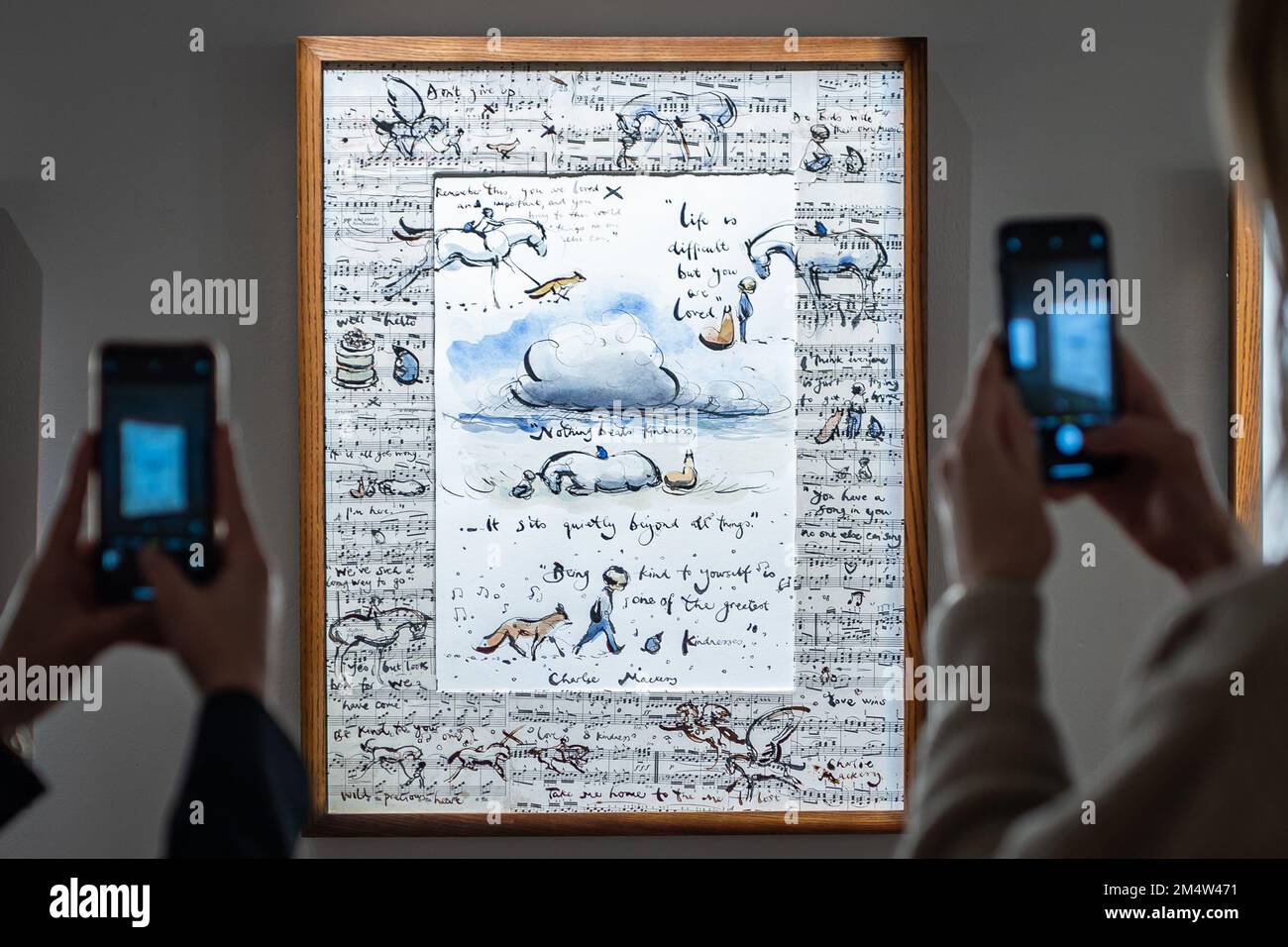 Gallery assistants photograph 'You are Loved', which features in the ...