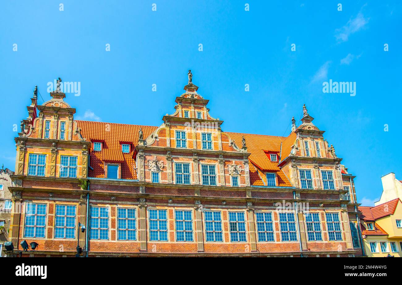 Facade of beautiful typical colorful houses buildings in old historical ...