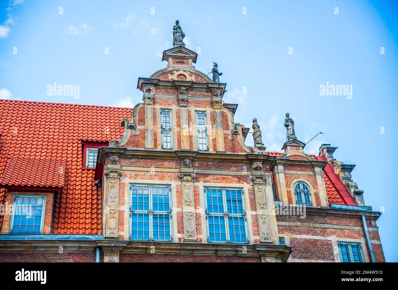 Facade of beautiful typical colorful houses buildings in old historical ...