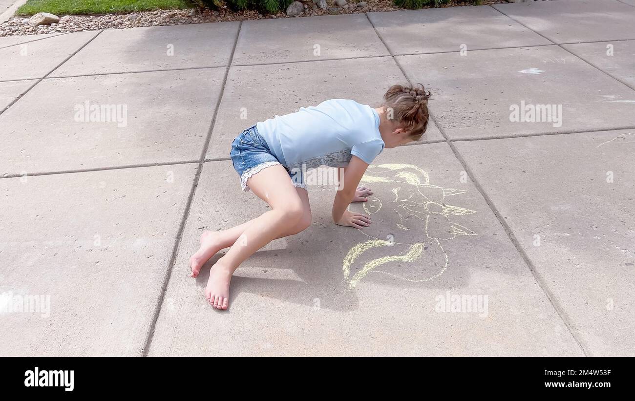 Kids chalk art Stock Photo - Alamy