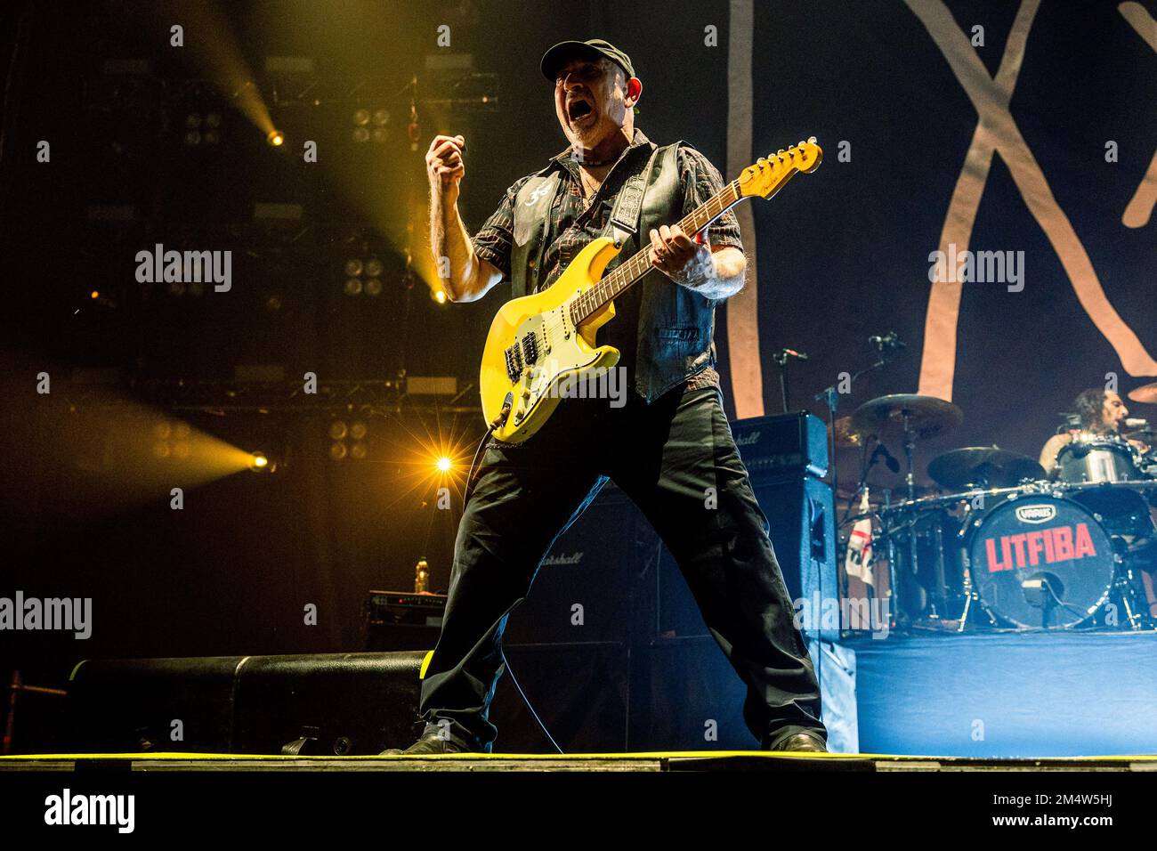 Milano, Italy. 22nd Dec, 2022. Ghigo Renzulli of Italian rock band ...