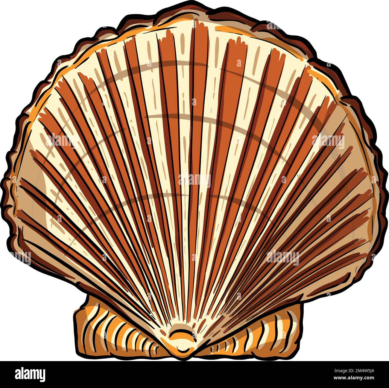 Conch Sea Snail Shell Outline Cartoon Style Logo Design in Vector Stock ...