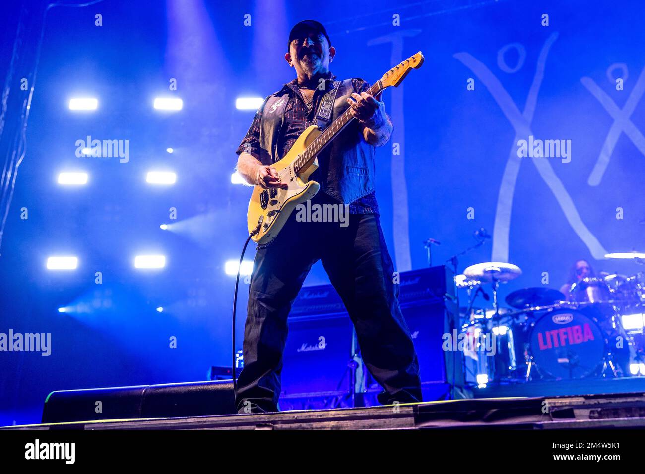 Milano, Italy. 22nd Dec, 2022. Ghigo Renzulli of Italian rock band ...