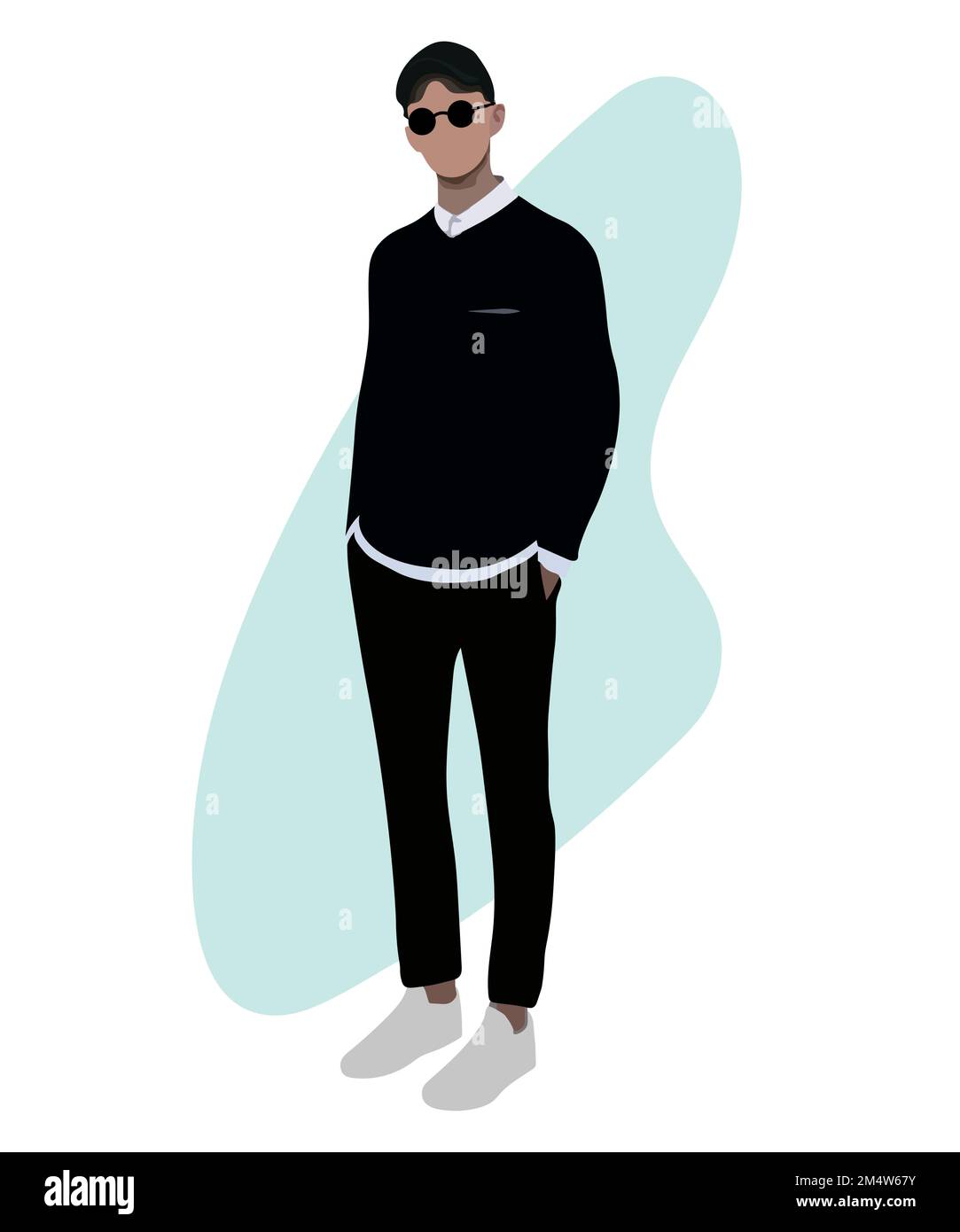 Stylish man. Cartoon male characters. Men in fashion clothes. Flat ...