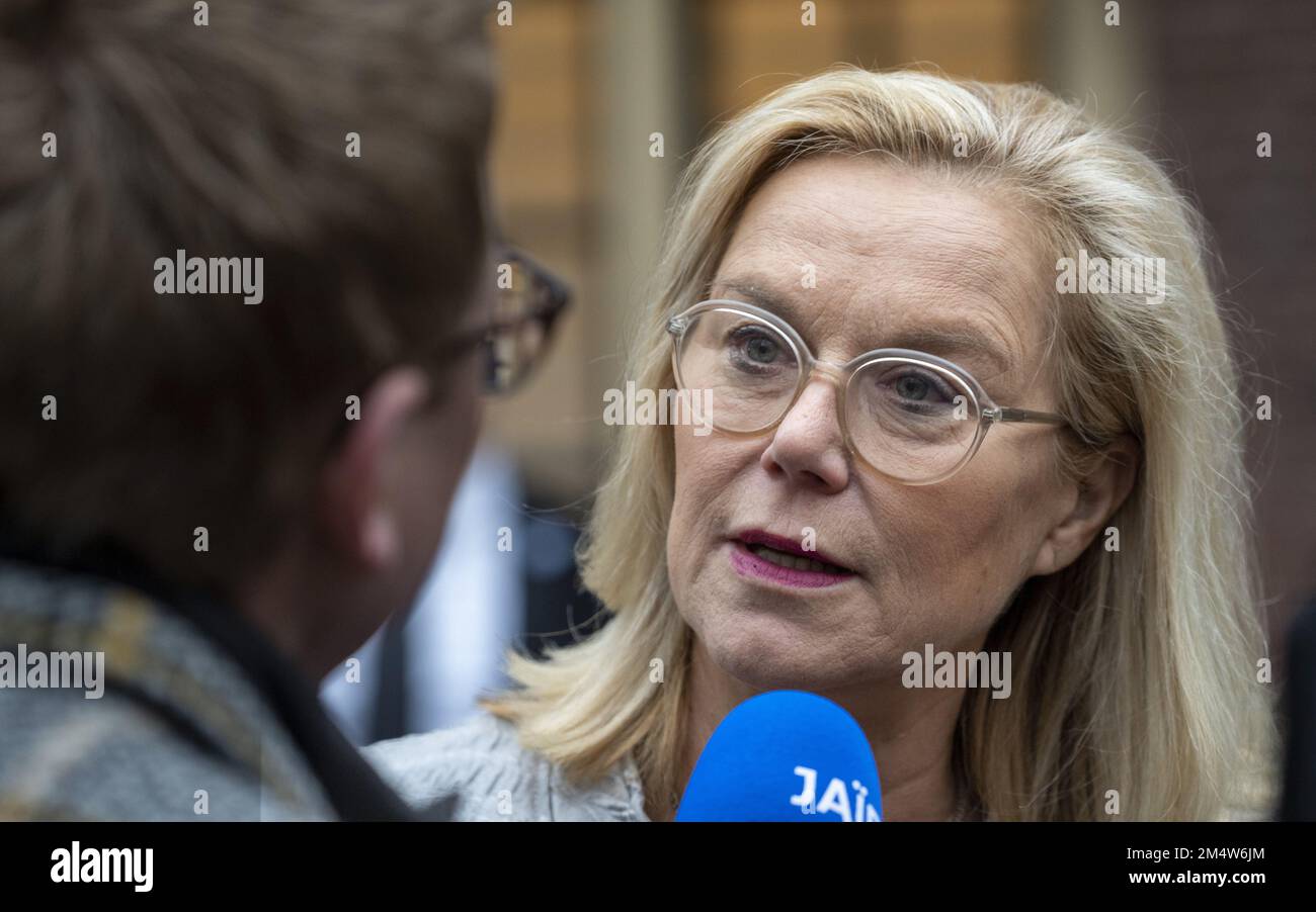 THE HAGUE - Minister of Finance Sigrid Kaag speaks to the press at the ...