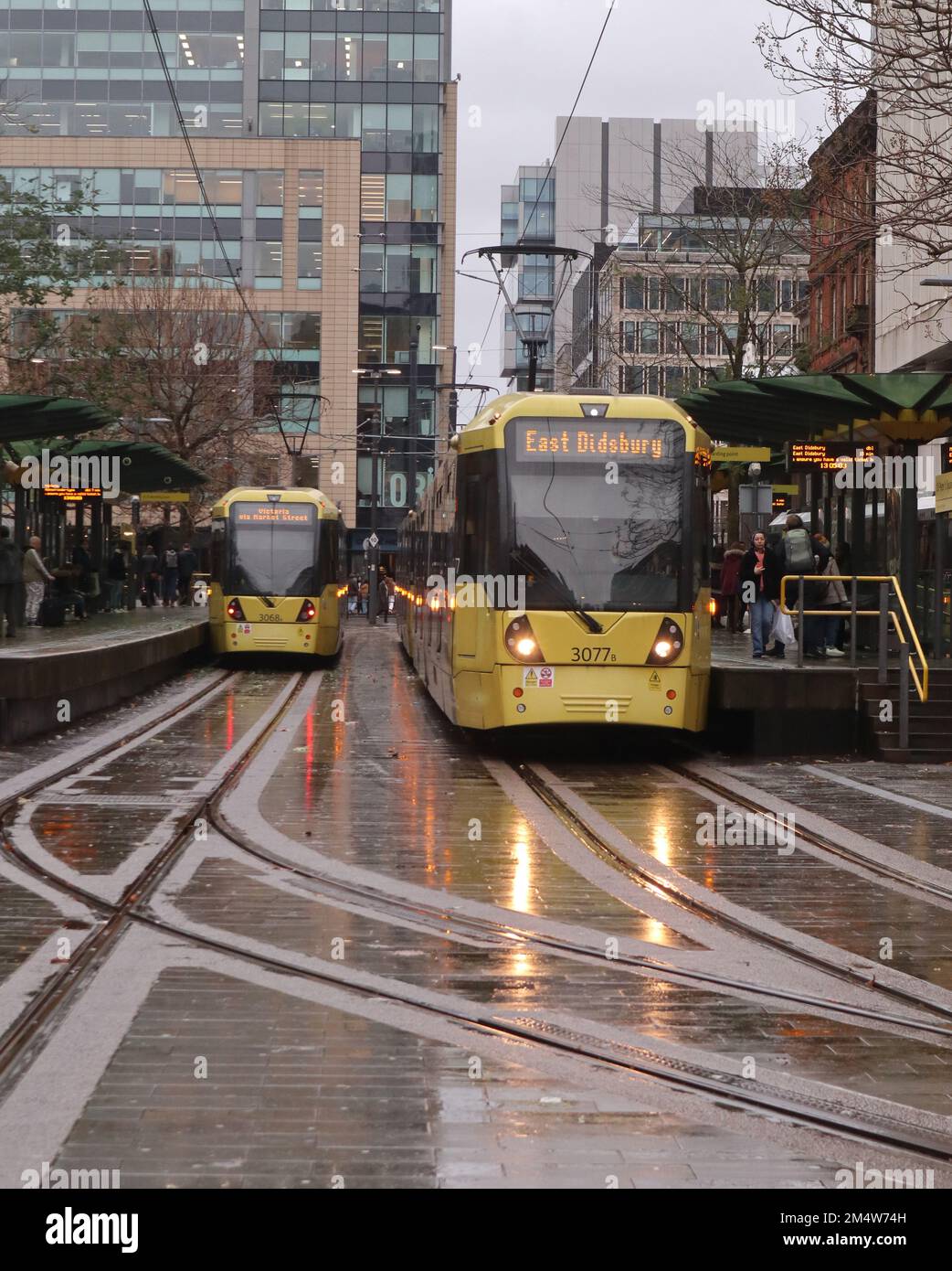 Manchester, England 15th December 2022. Trams (Metrolink) running in ...