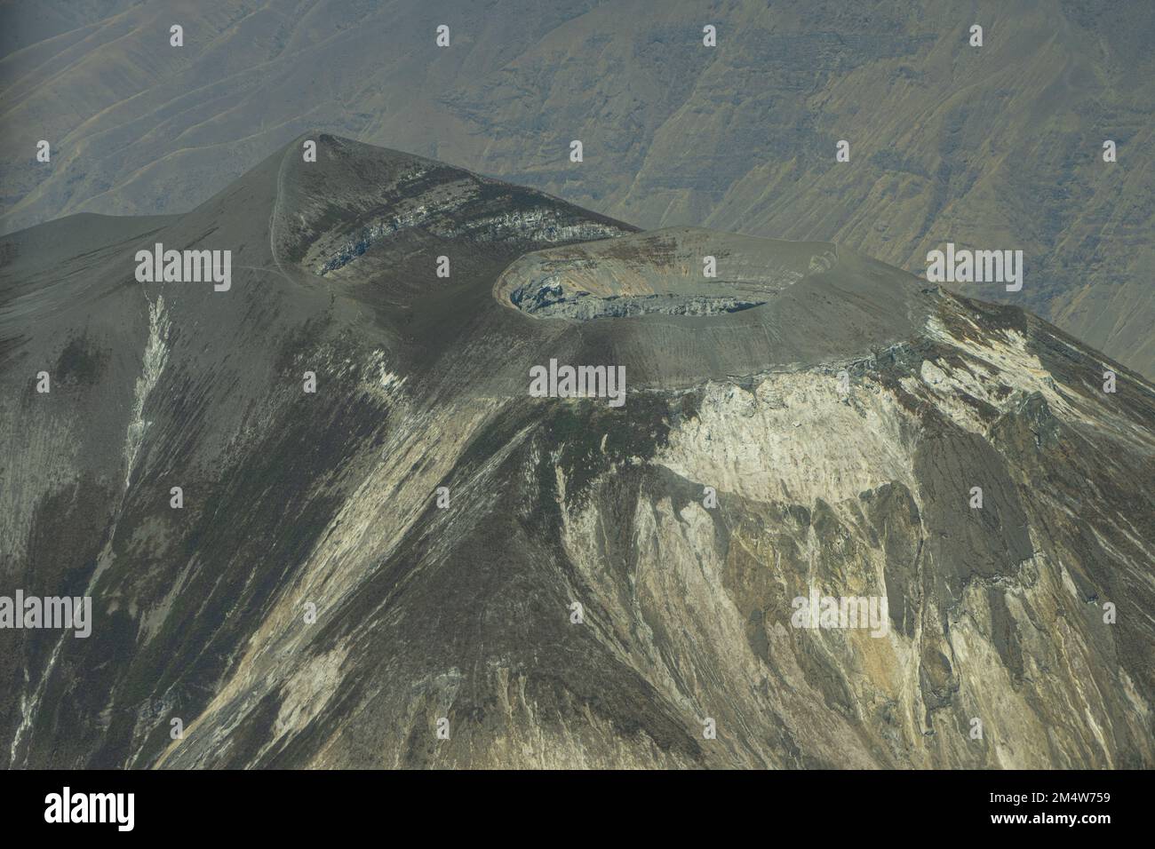 Aerial view of volcano craters in the Tanzanian Landscape Between ...