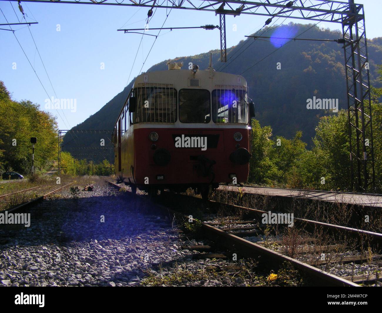Old train in a abandoned train station in forest Stock Photo - Alamy