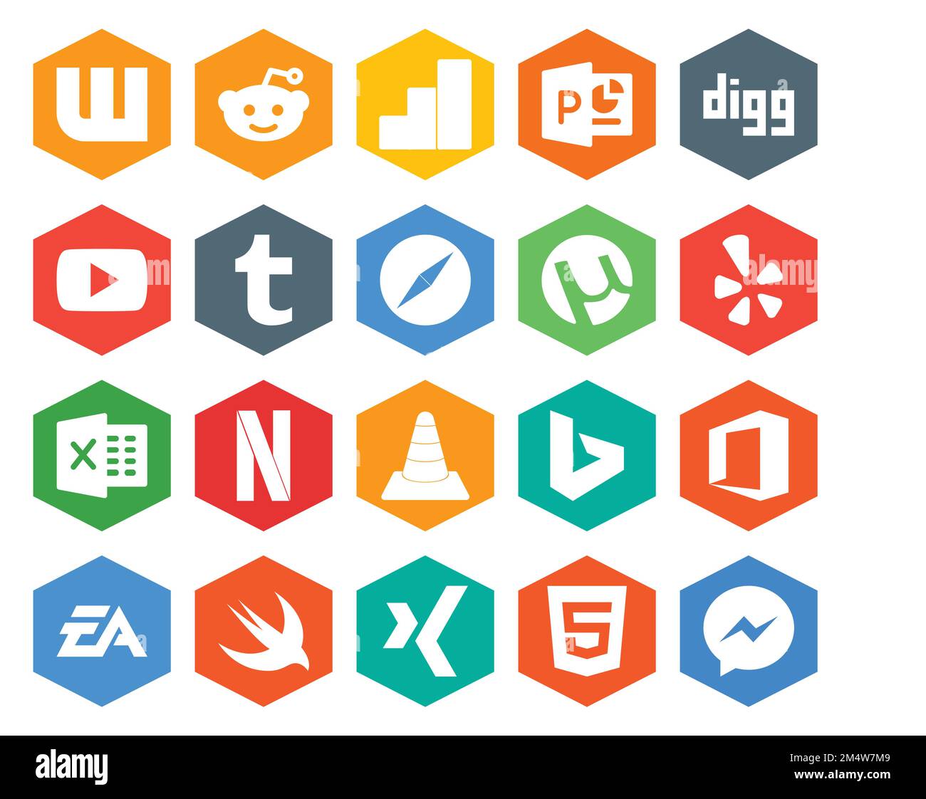 20 Social Media Icon Pack Including bing. media. safari. vlc. excel ...