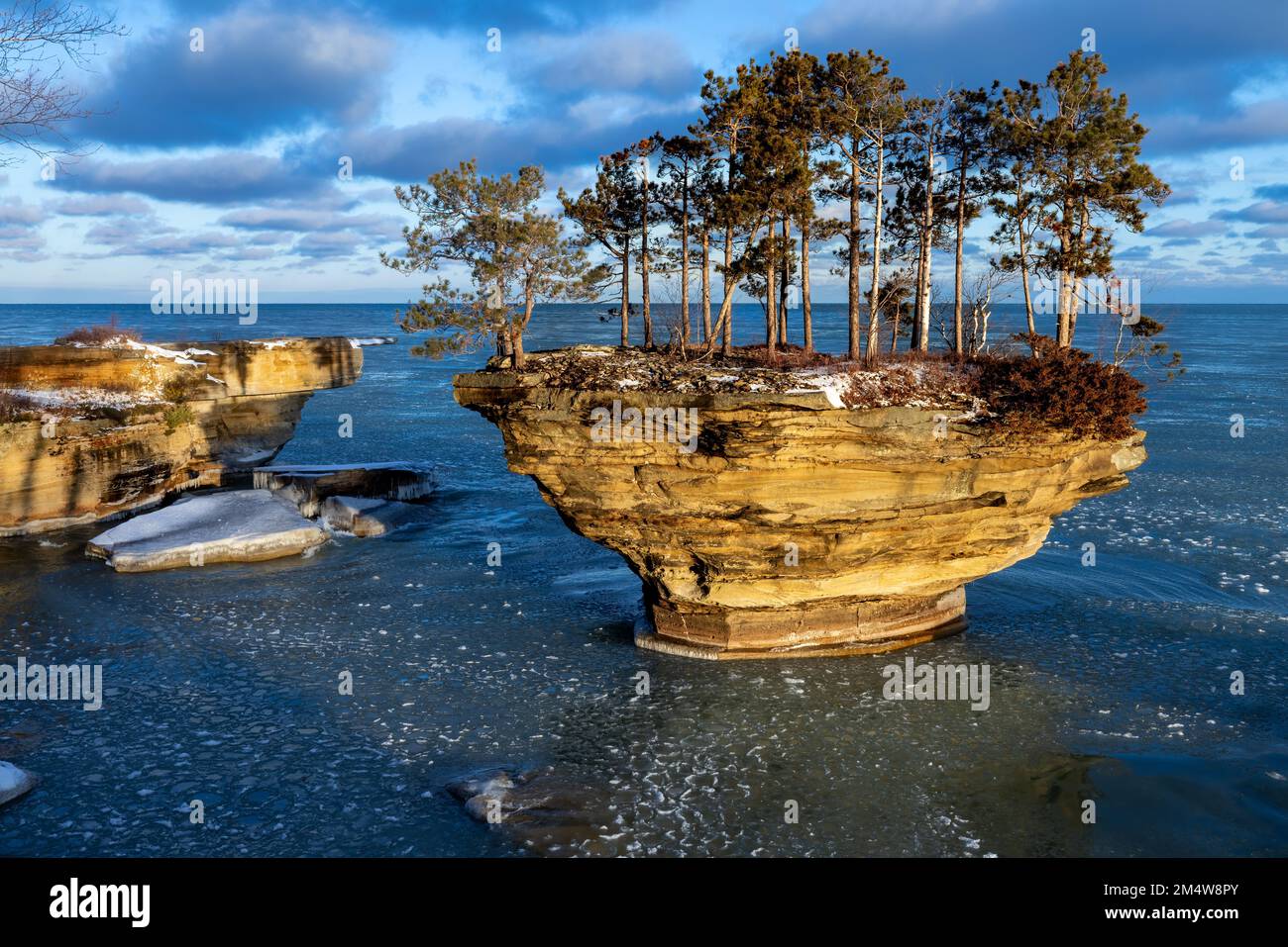 Turnip Rock at the tip of Michigan's thumb near Port Austin is shown in ...