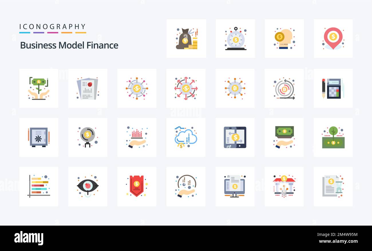 25 Finance Flat color icon pack Stock Vector Image & Art - Alamy