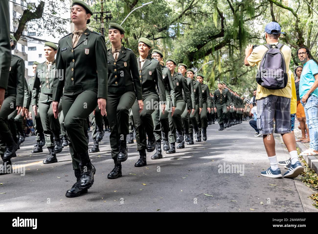 The female soldiers of the Brazilian army parading Stock Photo - Alamy