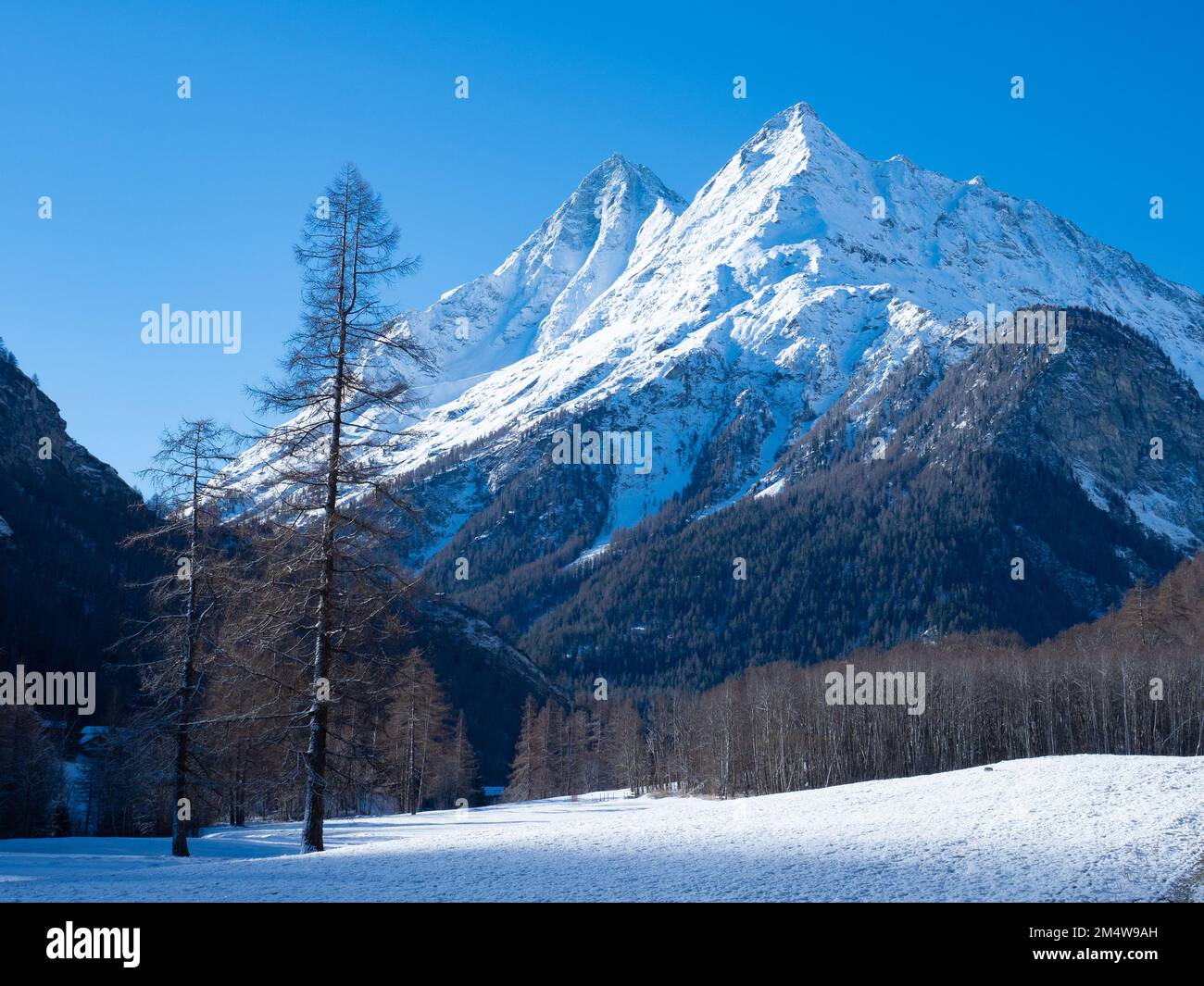 Val d'Herens, Switzerland - April 10th 2022: Winter wilderness in the ...