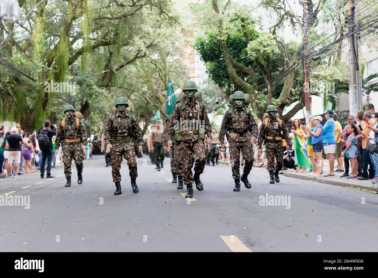 The Brazilian army officers parading on Independence day Stock Photo ...