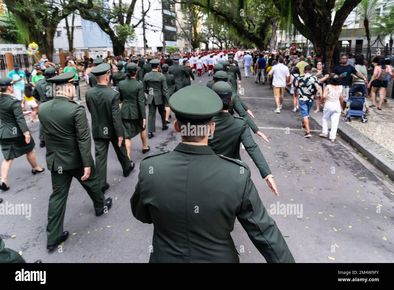 The Brazilian army officers parading on Independence day Stock Photo ...