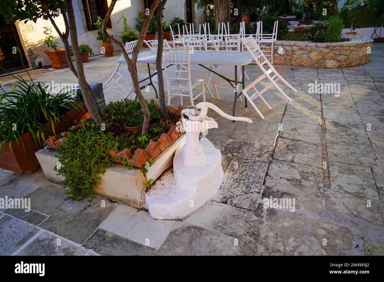Ancient manual water pump photographed at Chania, Crete, Greece Stock ...