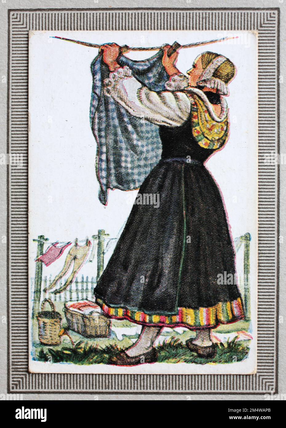 Trachten in Deutschland im 19. Jahrhundert, Mecklenburg, Bäuerin aus ...