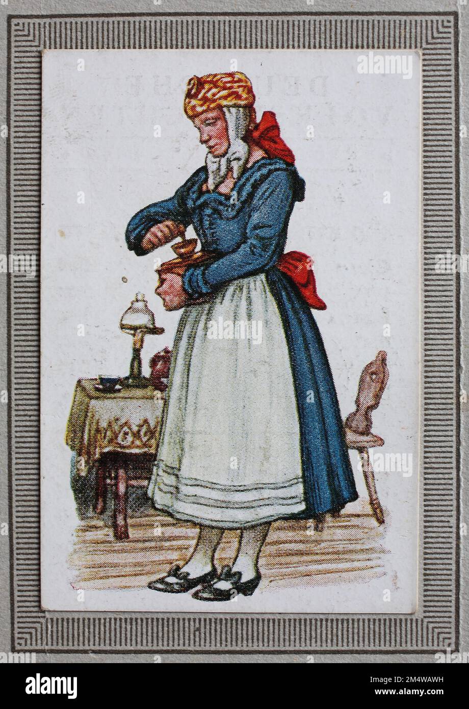 Trachten in Deutschland im 19. Jahrhundert, Sachsen, Frau, Magd aus der ...