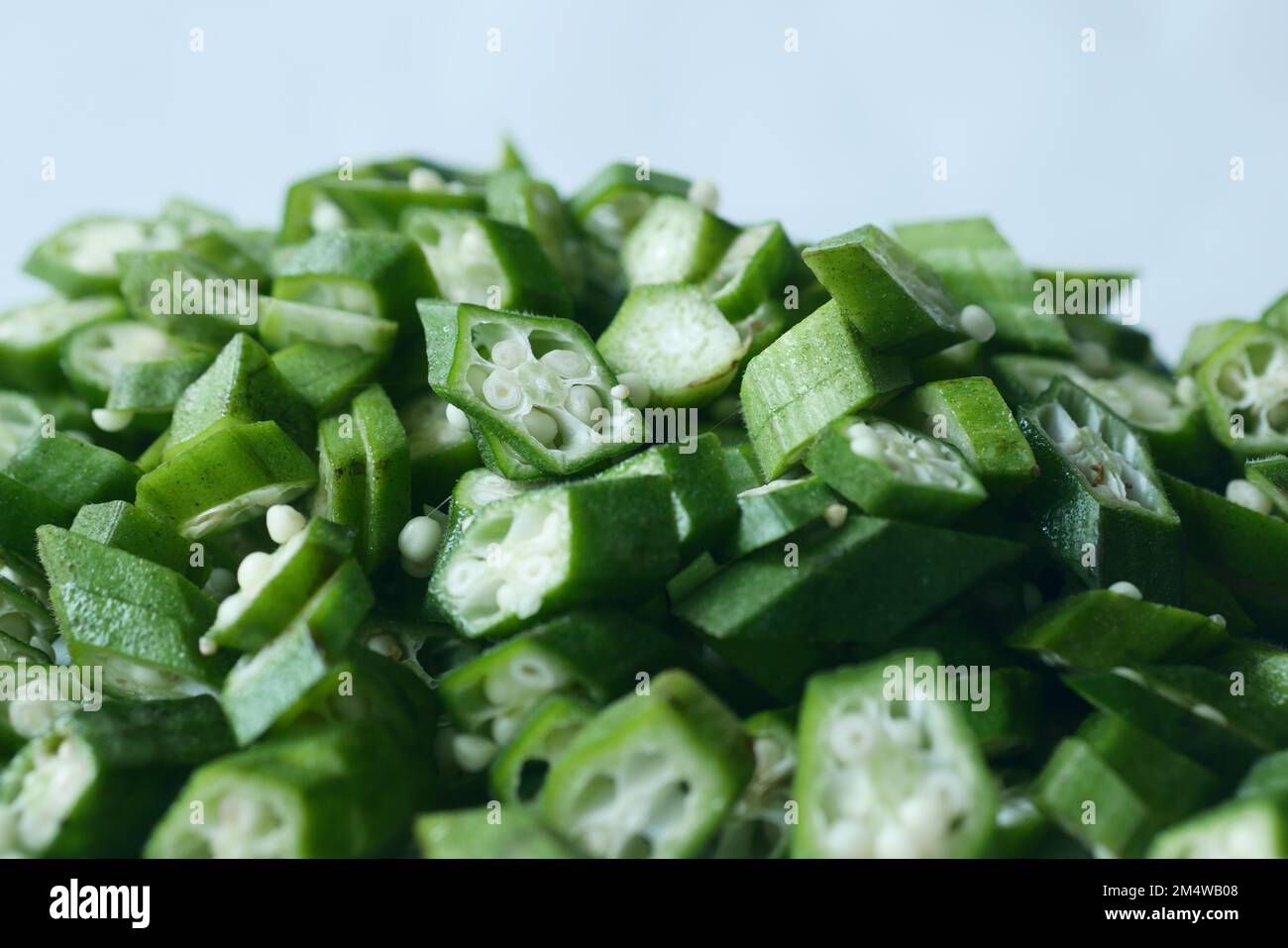 Fresh okra isolated on white background Stock Photo - Alamy